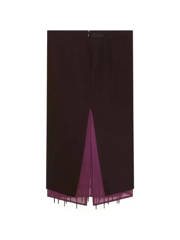 Attico Fringe-embellished Long Skirt - Brown