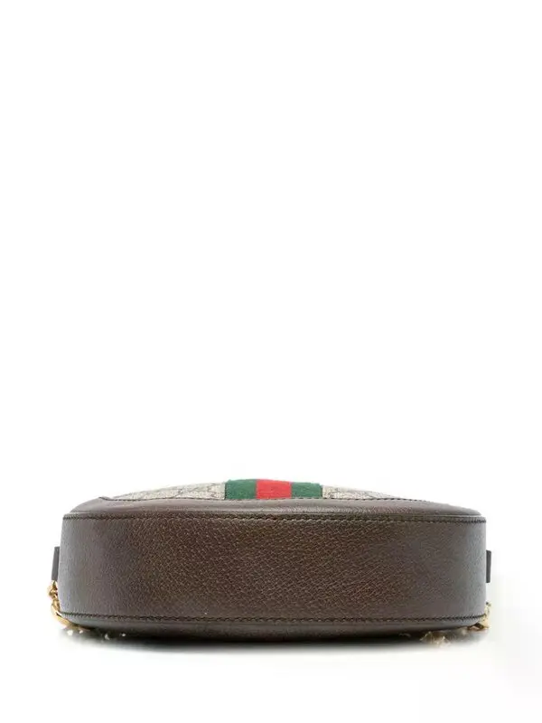 Gucci 2018 Mini Gg Supreme Web Ophidia Round Crossbody Bag - Neutrals