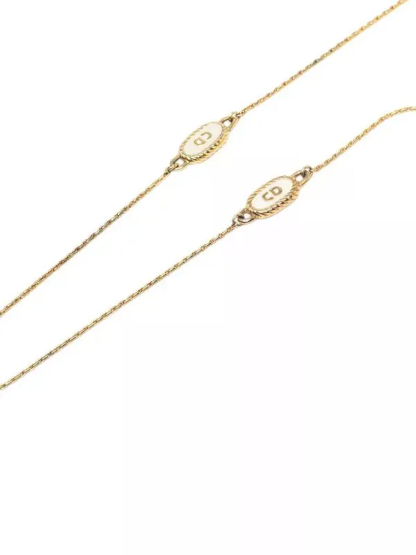 Dior 20th Century Plated Cd Logo Chain Necklace Costume Necklace - Gold