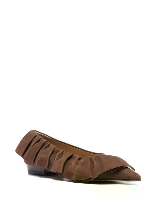 JW Anderson Ruffle Ballerina Flats - Brown