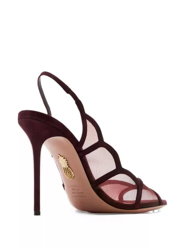 AQUAZZURA Mesh-panelled Suede Sandals