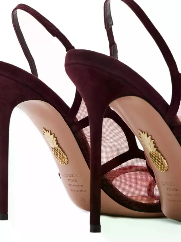 AQUAZZURA Mesh-panelled Suede Sandals