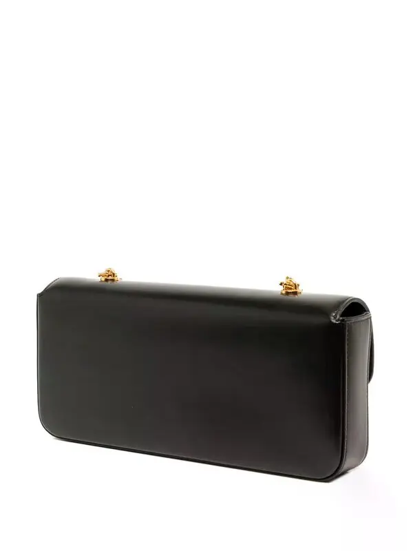 Celine 2021 Shiny Calfskin Triomphe Chain Shoulder Bag - Black