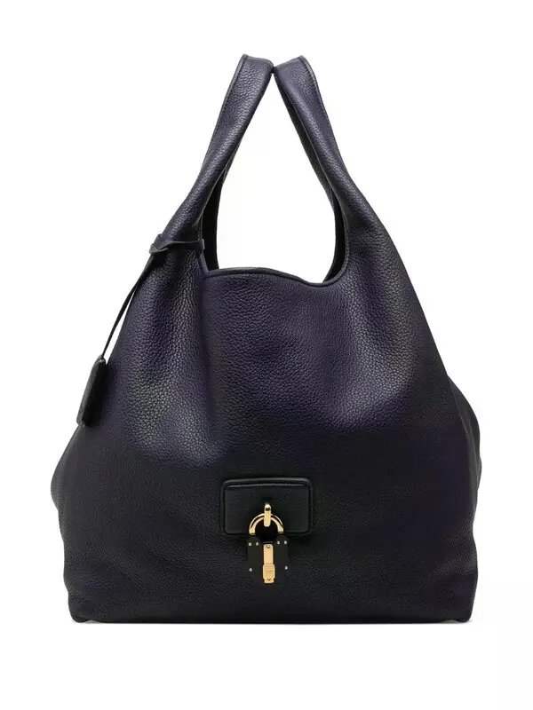 Loewe 2009 Calfskin Calle Lock Shoulder Bag - Blue