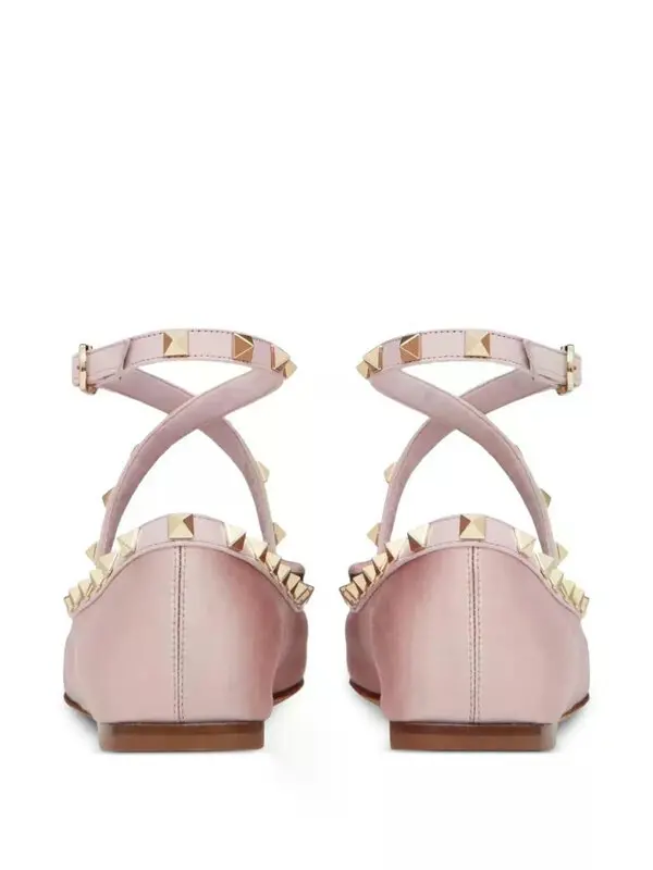 Valentino Garavani Rockstud Satin Ballet Flats