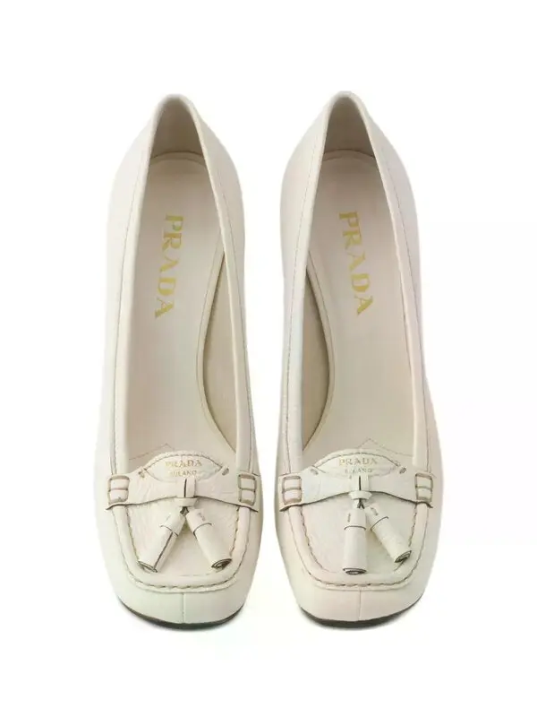 Prada Leather Heeled Loafers