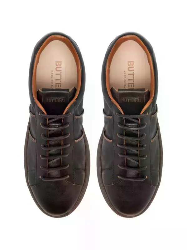 BUTTERO® Burro Hand-buffed Leather Sneakers