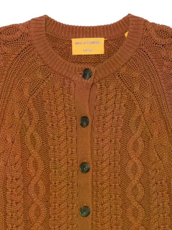 Guest In Residence Cable-knit Sculpted Cardigan