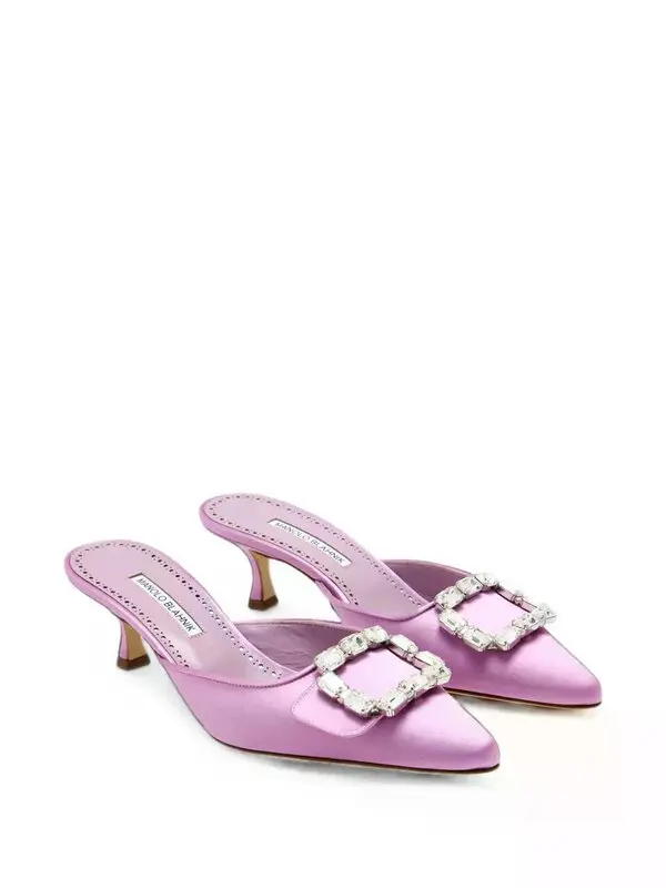 Manolo Blahnik Maysale Crystal-buckle Mules