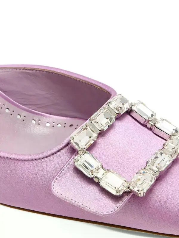 Manolo Blahnik Maysale Crystal-buckle Mules