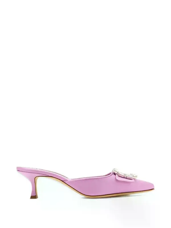 Manolo Blahnik Maysale Crystal-buckle Mules