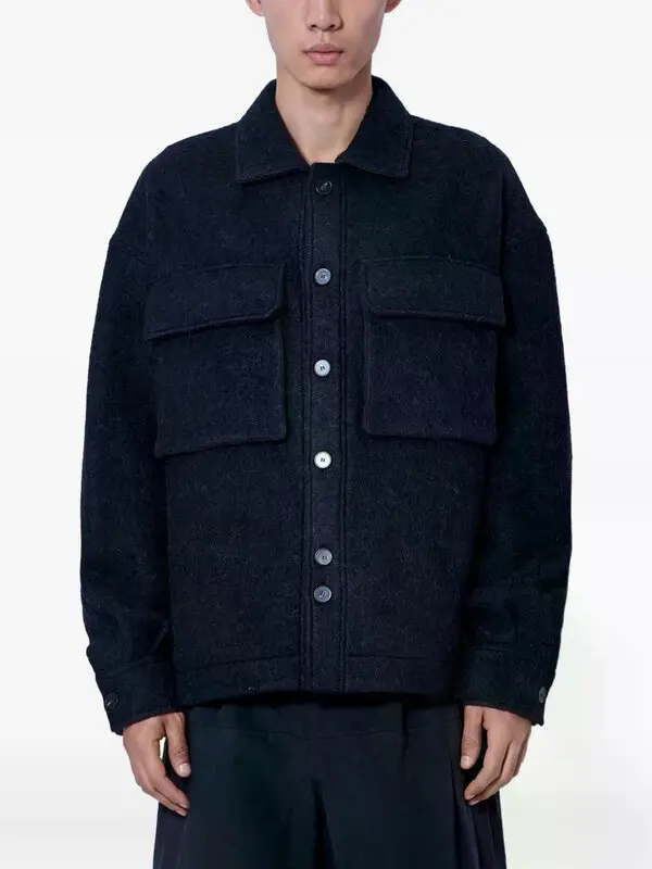 ENTIRE STUDIOS Fjord Flap-pocket Overshirt - Black