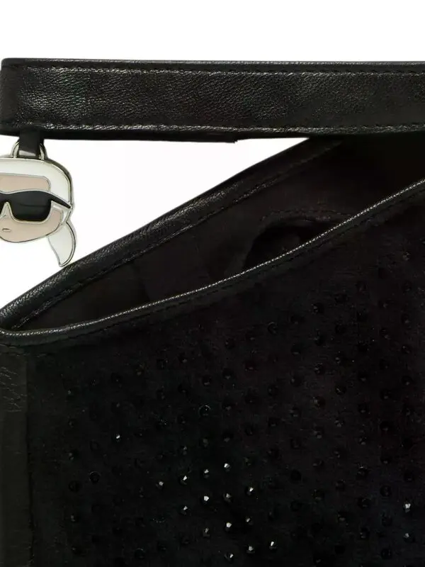 Karl Lagerfeld Ikon Fingerless Rhinestone Gloves
