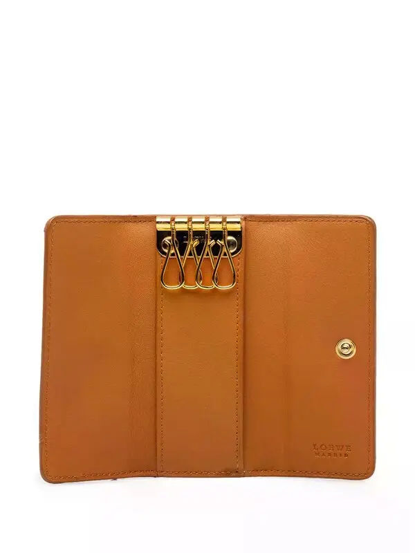 Loewe 1990-2000 Textured Calfskin Anagram Key Holder