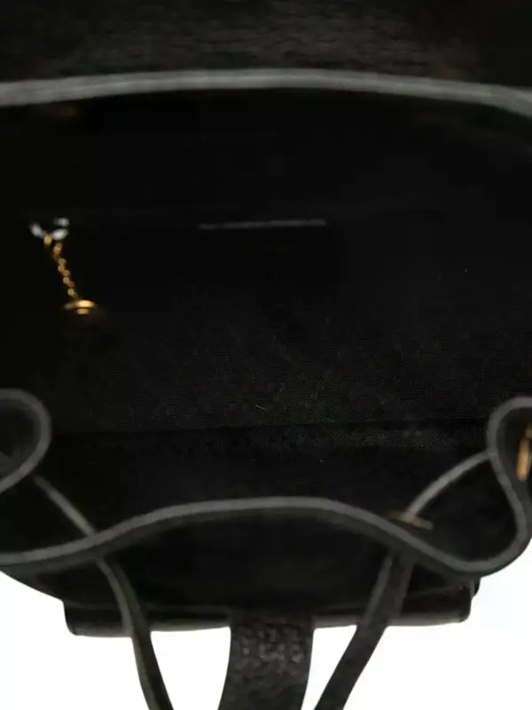 Gucci 20th Century Suede Bamboo Drawstring Backpack - Black