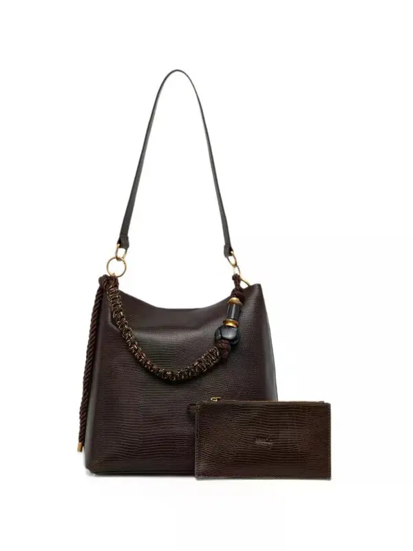 SESSUN Small Vita Mia Lizard-effect Braided Tote Bag