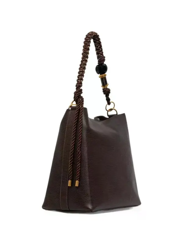 SESSUN Small Vita Mia Lizard-effect Braided Tote Bag