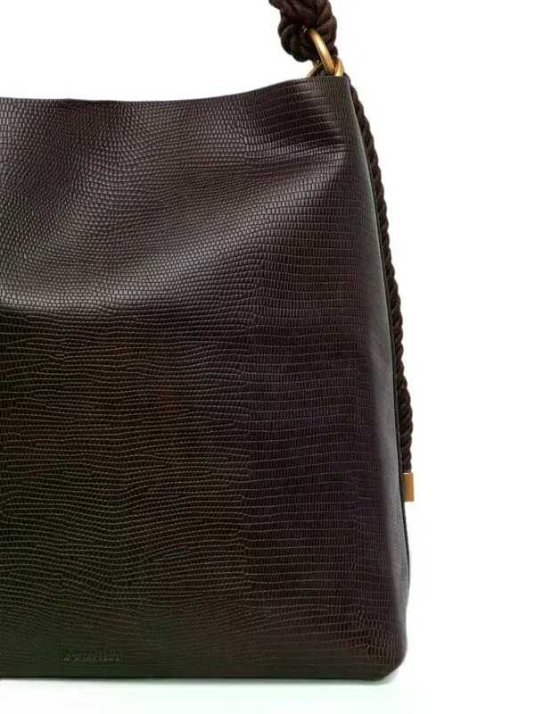 SESSUN Small Vita Mia Lizard-effect Braided Tote Bag