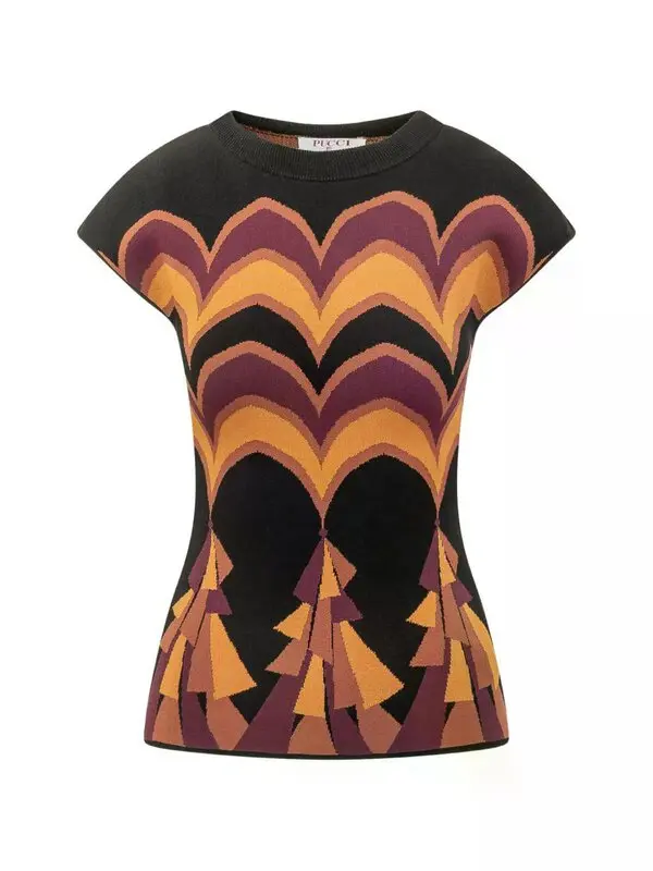 Emilio Pucci Baiadera-print Jacquard Top - Black