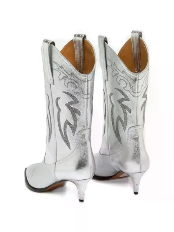Moschino Metallic Embroidered Boots