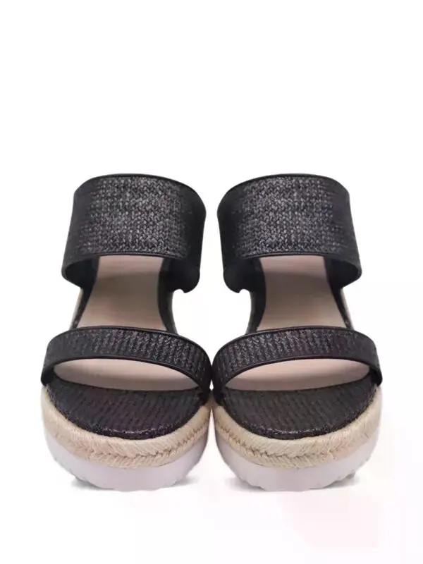 STUART WEITZMAN Raffia Espadrille Platform Sandals