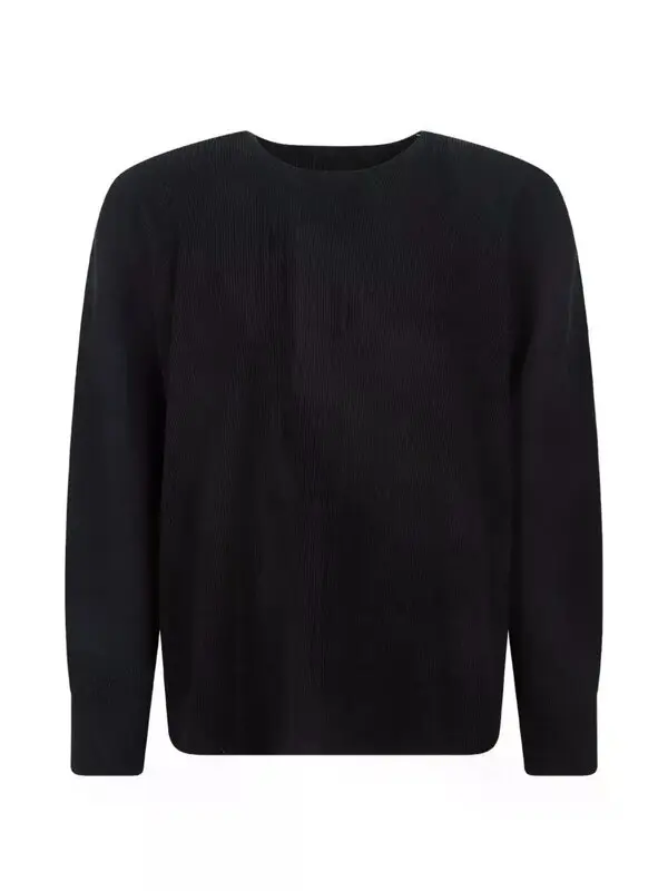 Issey Miyake Pleated Crew-neck Sweater - Black