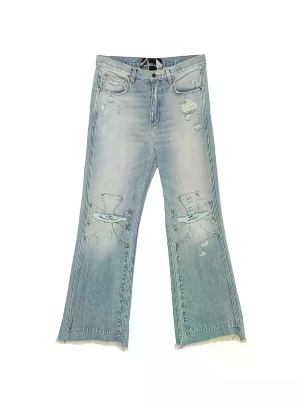 SEKRIT Distressed Panelled Jeans