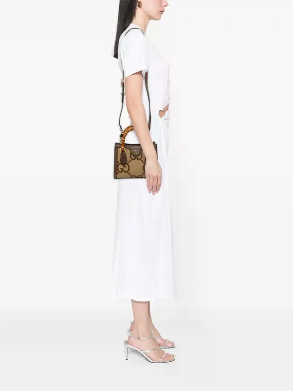 Gucci 2016-2026 Mini Jumbo Gg Canvas Bamboo Diana Satchel
