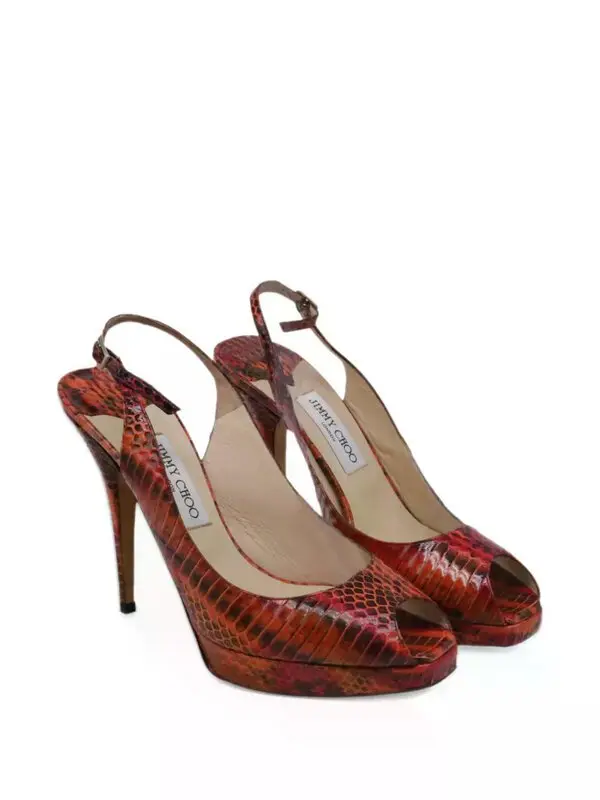 JIMMY CHOO 2020s Snakeskin Slingback Heels