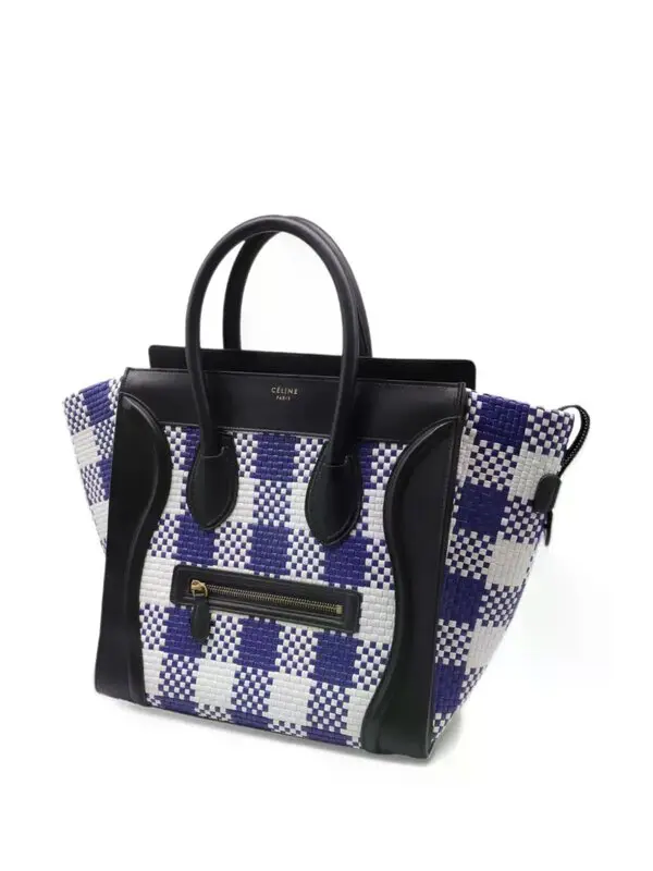 Celine Mini Luggage Plaid Tote Bag