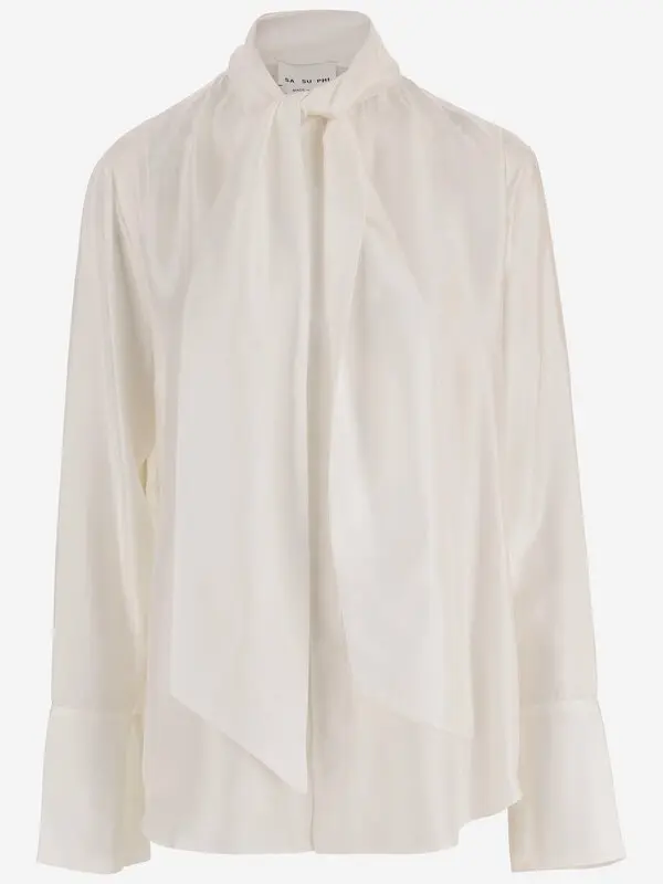 SA SU PHI Silk Shirt With Bow