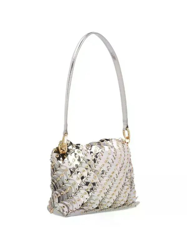 Rabanne Small Baguette Bag In Leather With Tone On Tone Eyelets