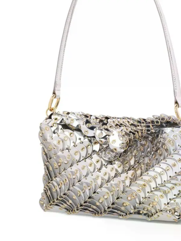 Rabanne Small Baguette Bag In Leather With Tone On Tone Eyelets