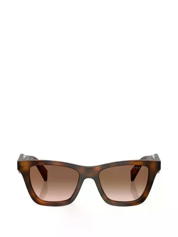 Prada Tortoiseshell-effect Rectangle-frame Sunglasses - Brown