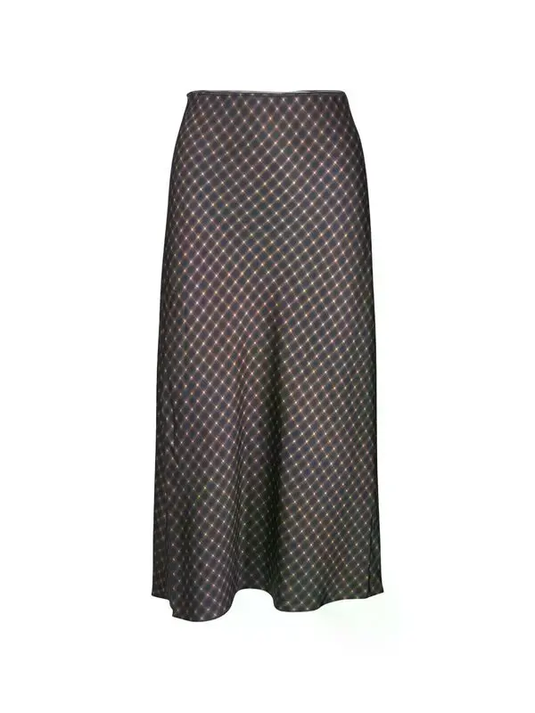 Vince Check-print Midi Skirt