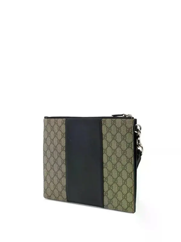 Gucci 2000-2015 Gg Supreme Wristlet Zip Pouch Clutch Bag