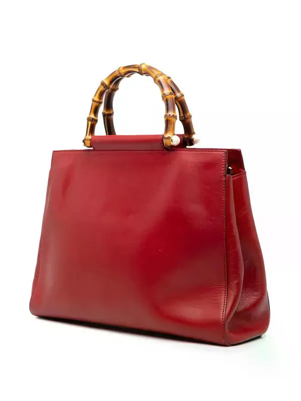 Gucci 2000-2015 Medium Calfskin Bamboo Nymphaea Satchel