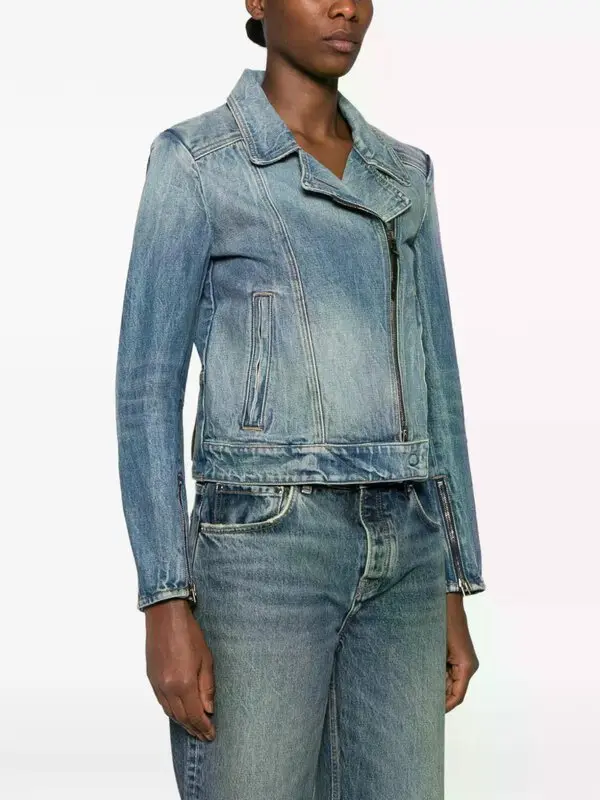 TOM FORD Faded-effect Biker-style Denim Jacket