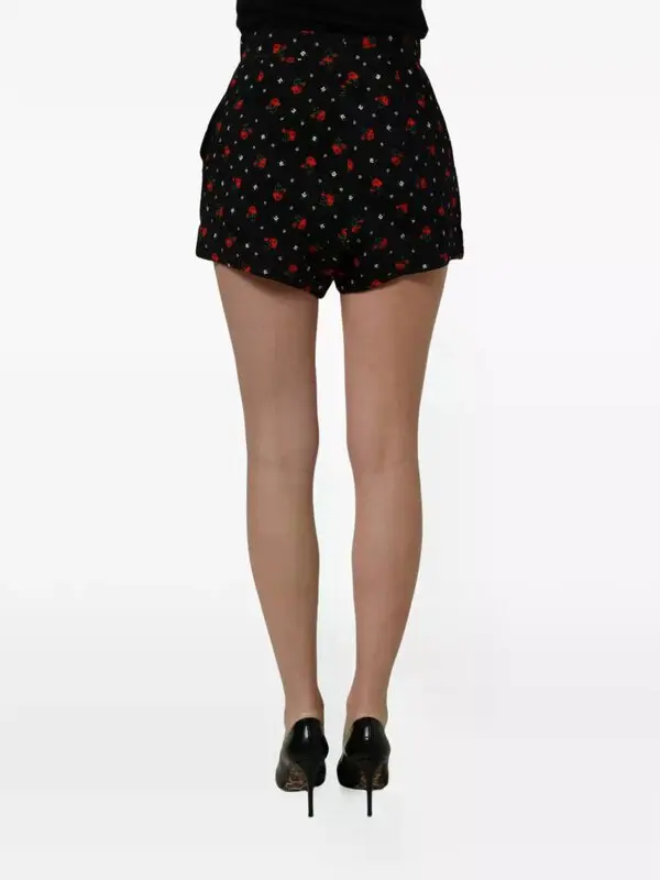Dolce & Gabbana Floral-print High-waisted Shorts