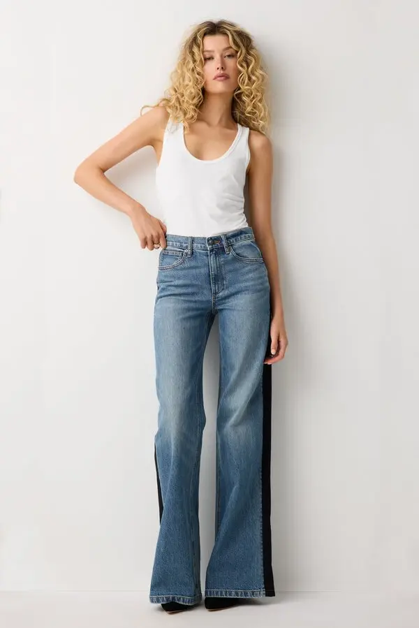 Ramy Brook Lia Combo Wide Leg Jean