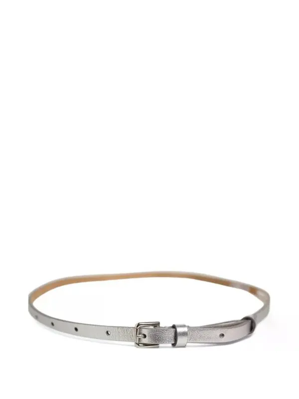 Dolce & Gabbana Metallic Leather Belt - Silver