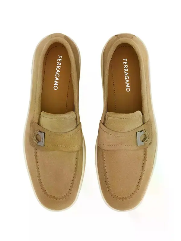 FERRAGAMO Boat-shoe Loafers With Gancini Ornament