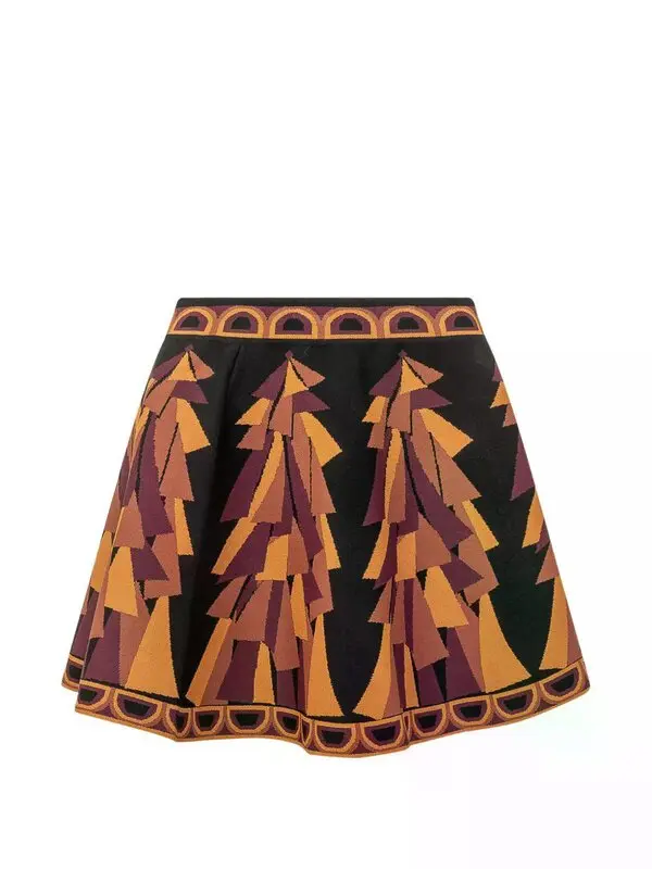 Emilio Pucci Baiadera Print Flared Jacquard Skirt - Black