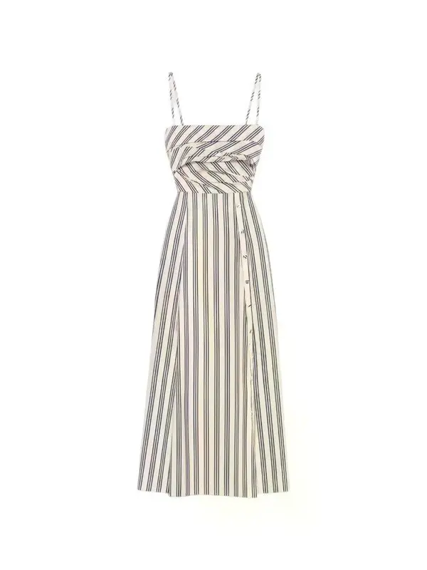 Ulla Johnson Anise Striped Pleated-bodice Maxi Dress - Neutrals