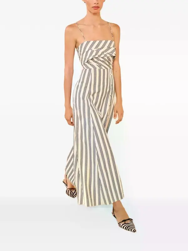 Ulla Johnson Anise Striped Pleated-bodice Maxi Dress