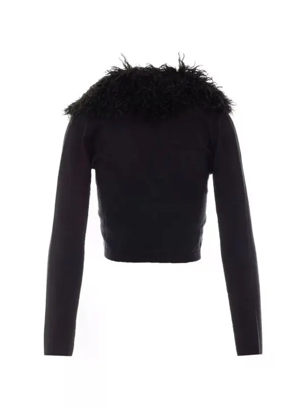 TWINSET Cropped Cardigan With Faux Fur