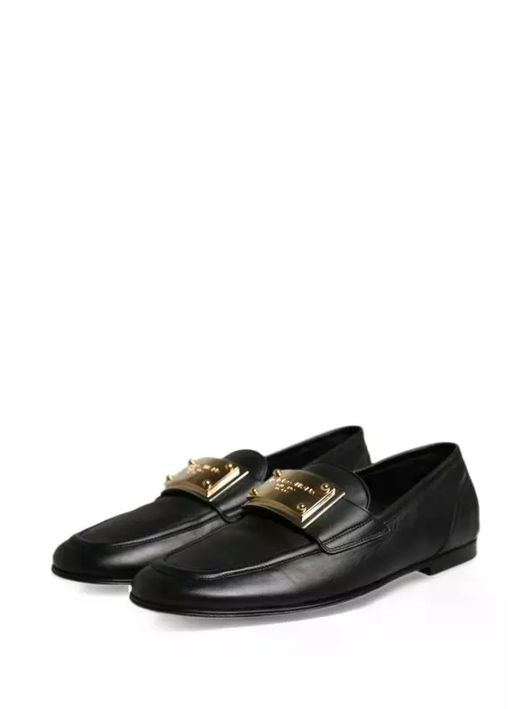 Dolce & Gabbana Logo-plaque Leather Loafers