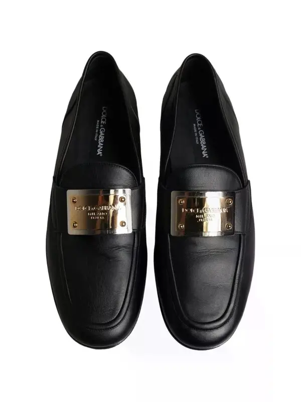 Dolce & Gabbana Logo-plaque Leather Loafers