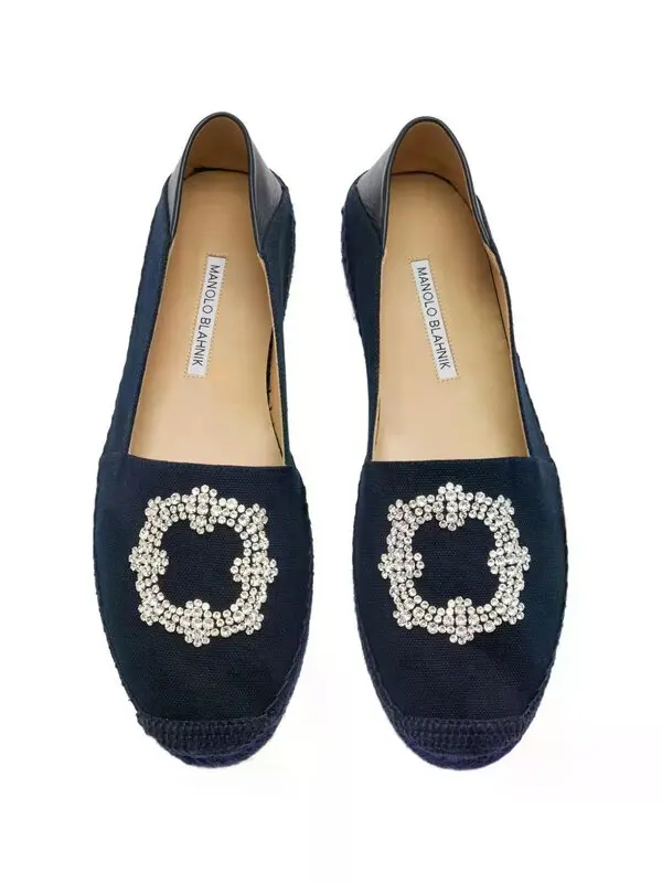 Manolo Blahnik Hangrilla Crystal-buckle Espadrilles