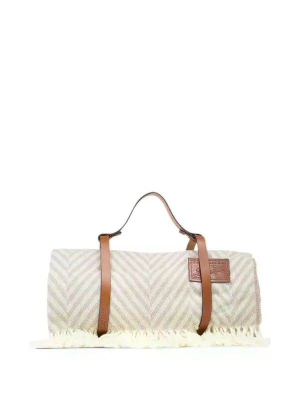 THE BRIDGE Herringbone Fringe-trimmed Picnic Blanket